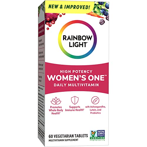 Rainbow Light Womens One High-Potency Daily Multivitamin, Womens Multivitamin Provides High-Potency Immune Support, With Vitamin C, Biotin and Ashwagandha, Vegetarian, 60 Count