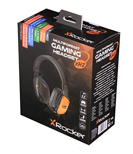 X Rocker, 5188001, XH2 Headset with Microphone, 6.89 x 3.35 x 8.07, Black/Orange