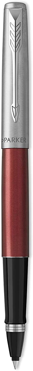 Parker Rollerball Pen, Jotter Kensington Red Rollerball Pen, Chrome Trim, Fine Tip, Black