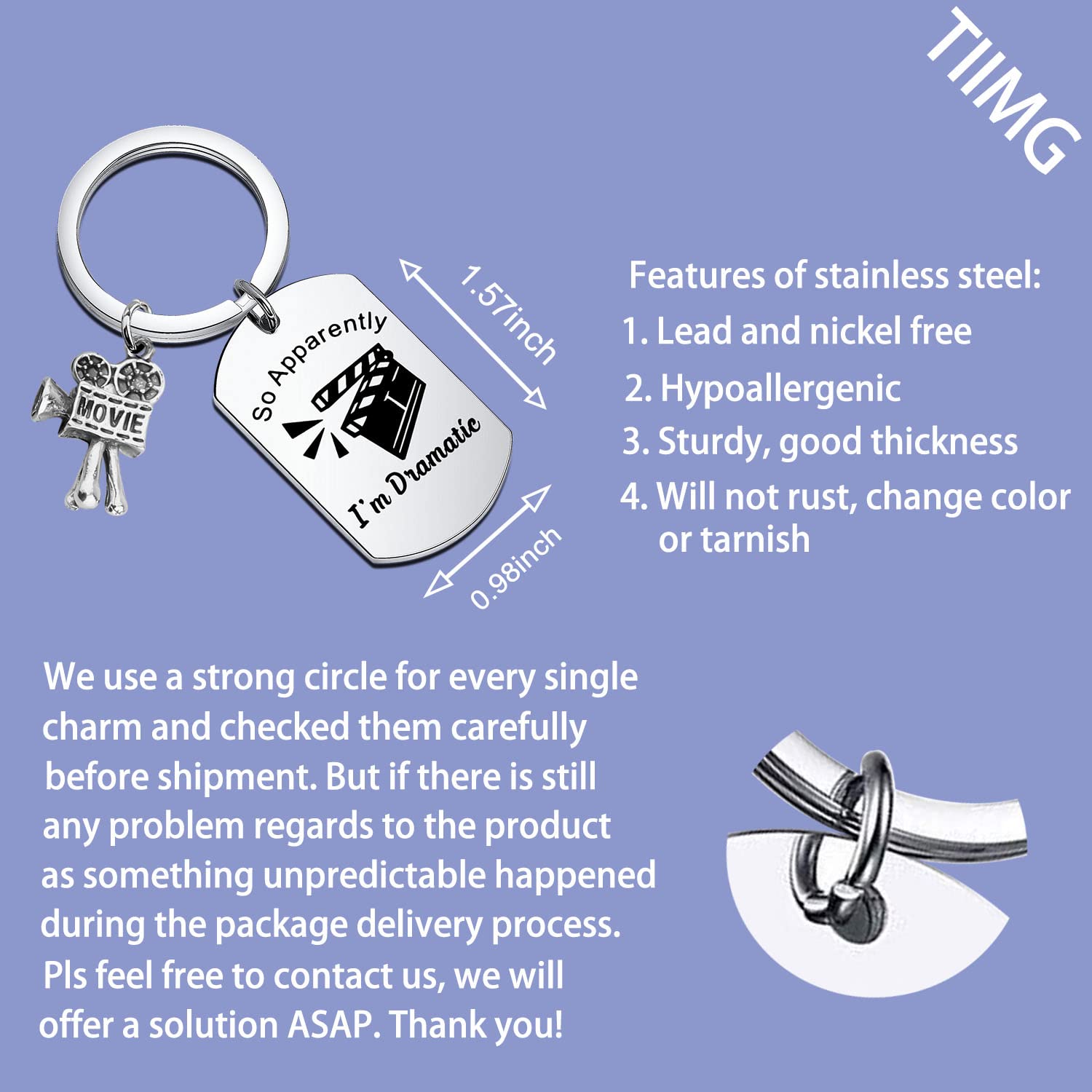 TIIMG Funny Actor Actress Acting Keychain Theater Gift Movie Director Keychain Filmmaker Actor Gifts (So Apparently)