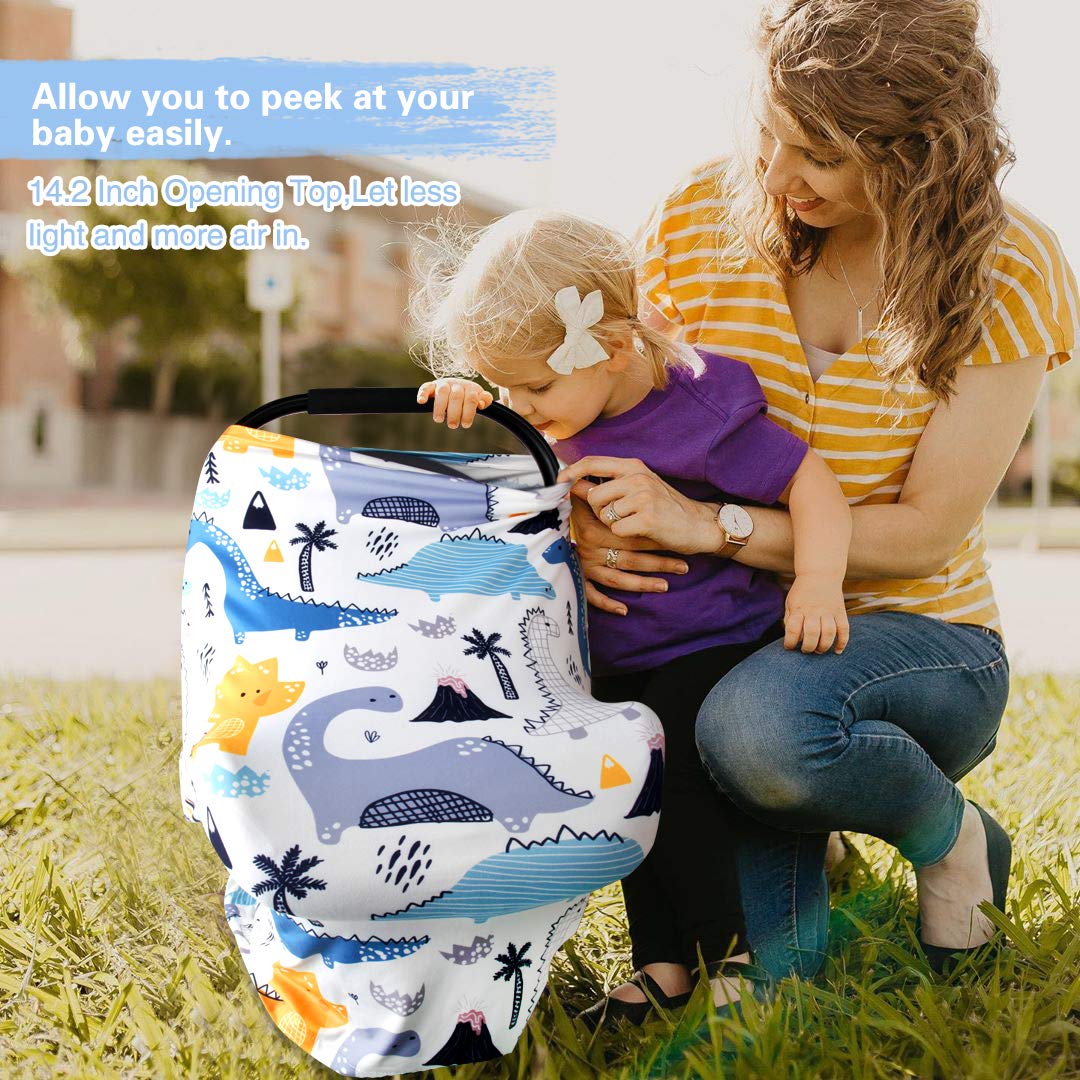 Nursing Cover Breastfeeding Cover, Stretchy Car Seat Cover for Babies, Soft Breathable Infant Carseat Canopy, Shopping Cart/High Chair/Stroller Covers