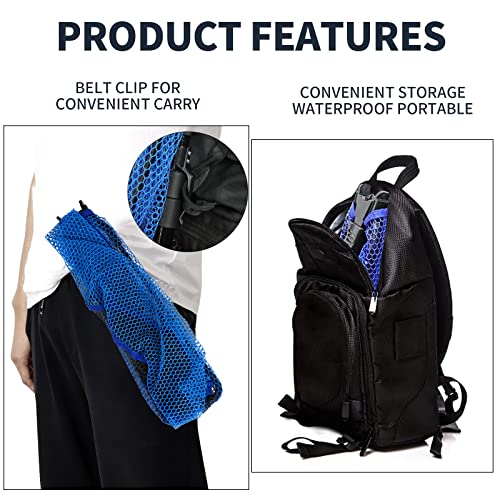 SANLIKE Fishing Landing Net Blue Extend to 43 in with Telescoping Pole Handle, Fiberglass Landing Net for Easy Catch Release,Rubber Coated Landing Net for Easy Catch Release