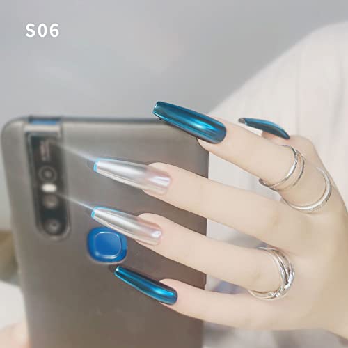 Sunlucky Solid Holographic Laser Powder Holo Golden Silver for Nails Mirror Chameleon Effect Multi Chrome Manicure Pigment Glitter Salon Home Nail Art DIY Decor - Ice Transparent Aurora Nail Powder