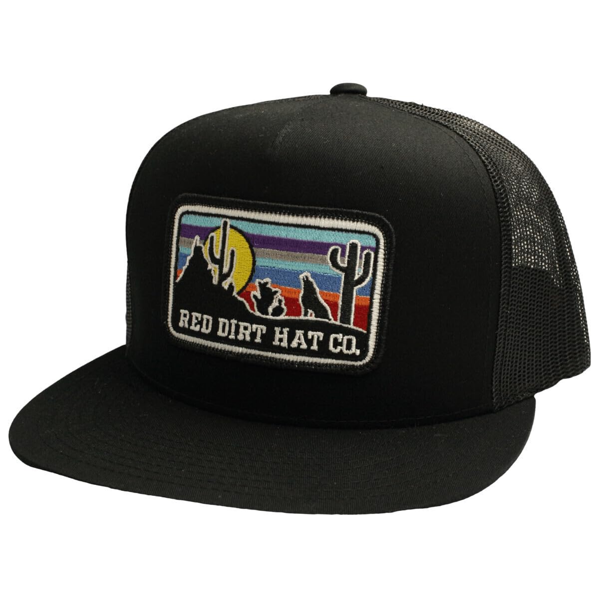 Red Dirt Hat Company Coyote Black Desert Scene Patch Cap Black O/S