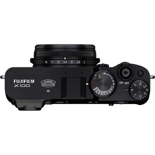 RUNYAO Fujifilm X100V Digital Camera Bundle Includes: SanDisk 64GB Extreme SDXC Memory Card +Spare Battery + More (6 Items) (Black)