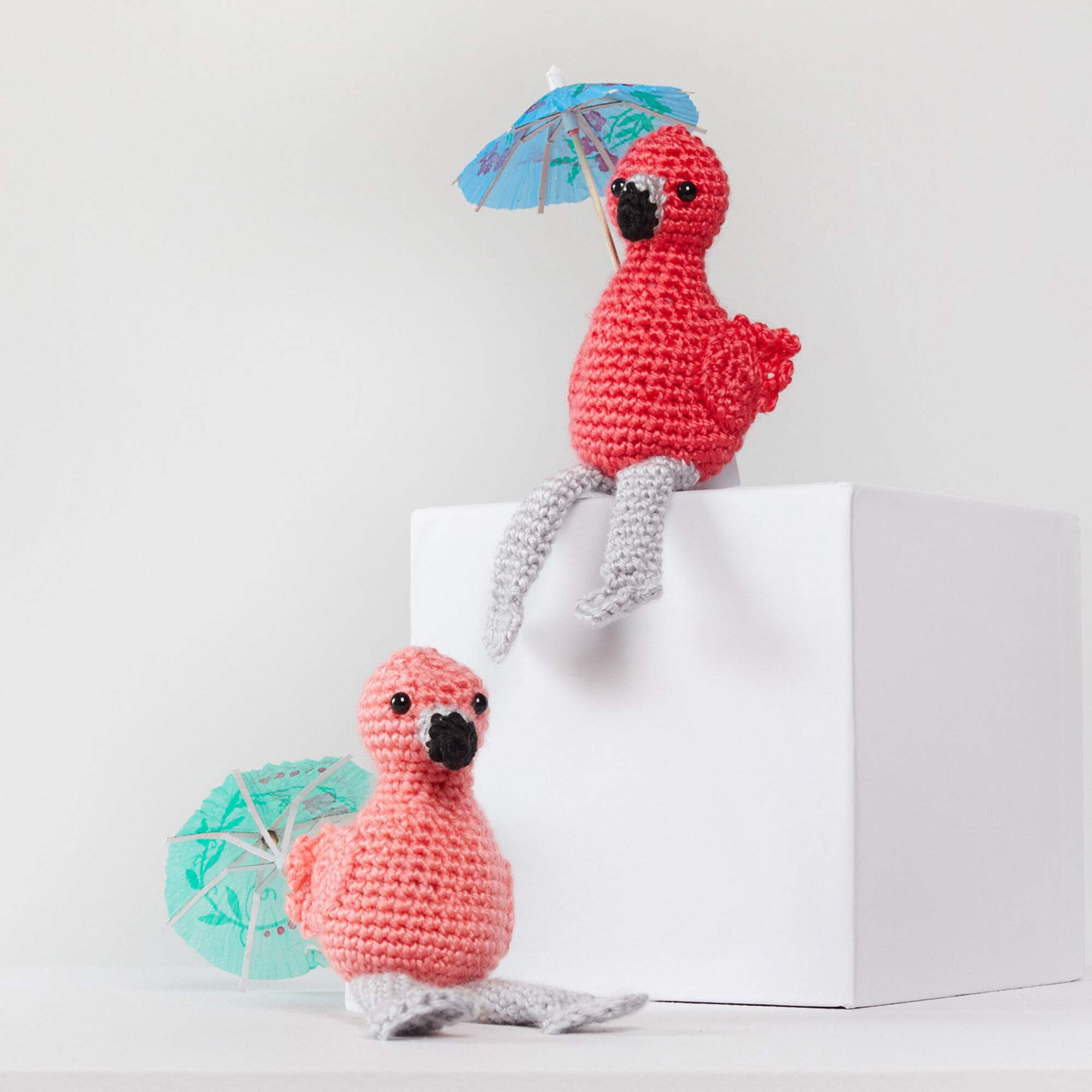 Red Heart Amigurumi Yarn, (3-Pack) Elephants, Narwhals, and Flamingos!