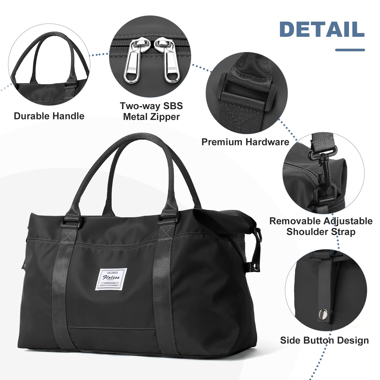 Travel Duffel Bag,Sports Tote Gym Bag,Shoulder Weekender Overnight Bag for Women