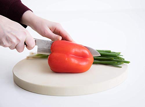 NoTrax 14" Round x 1" Sani-Tuff T45 Natural Rubber Cutting Board, Non-Skid Professional-Grade, Made in USA, T45S4R14BF
