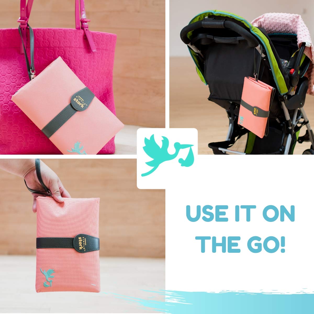 New SIMPLE STORK Portable Changing Pad - Large Foldable Travel Changing Station - Waterproof Baby Changing Mat - 28 x19 Inches