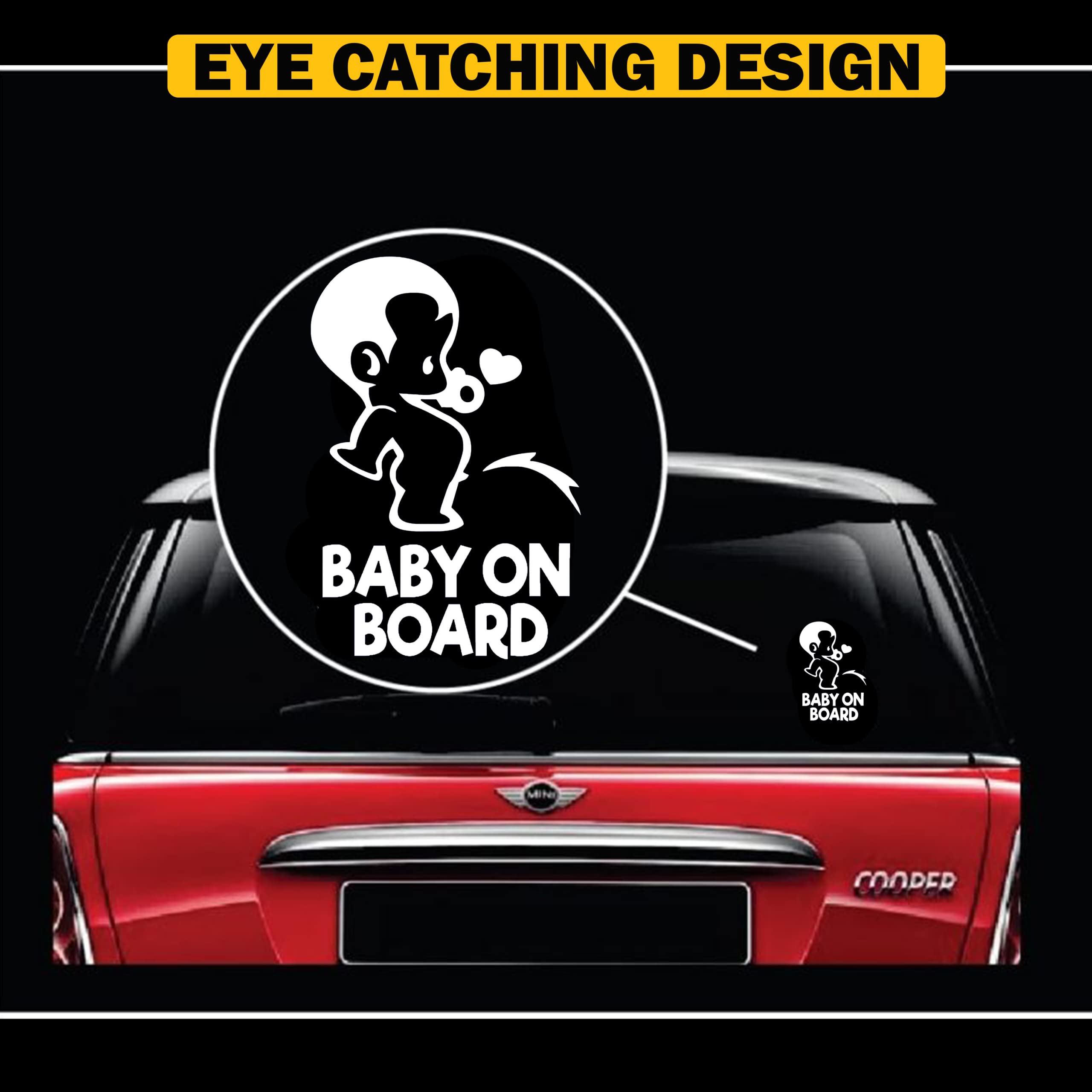 TOTOMO Baby on Board Sticker for Cars Funny Cute Safety Caution Decal Sign for Car Window and Bumper No Need for Magnet or Suction Cup - Peeing Boy