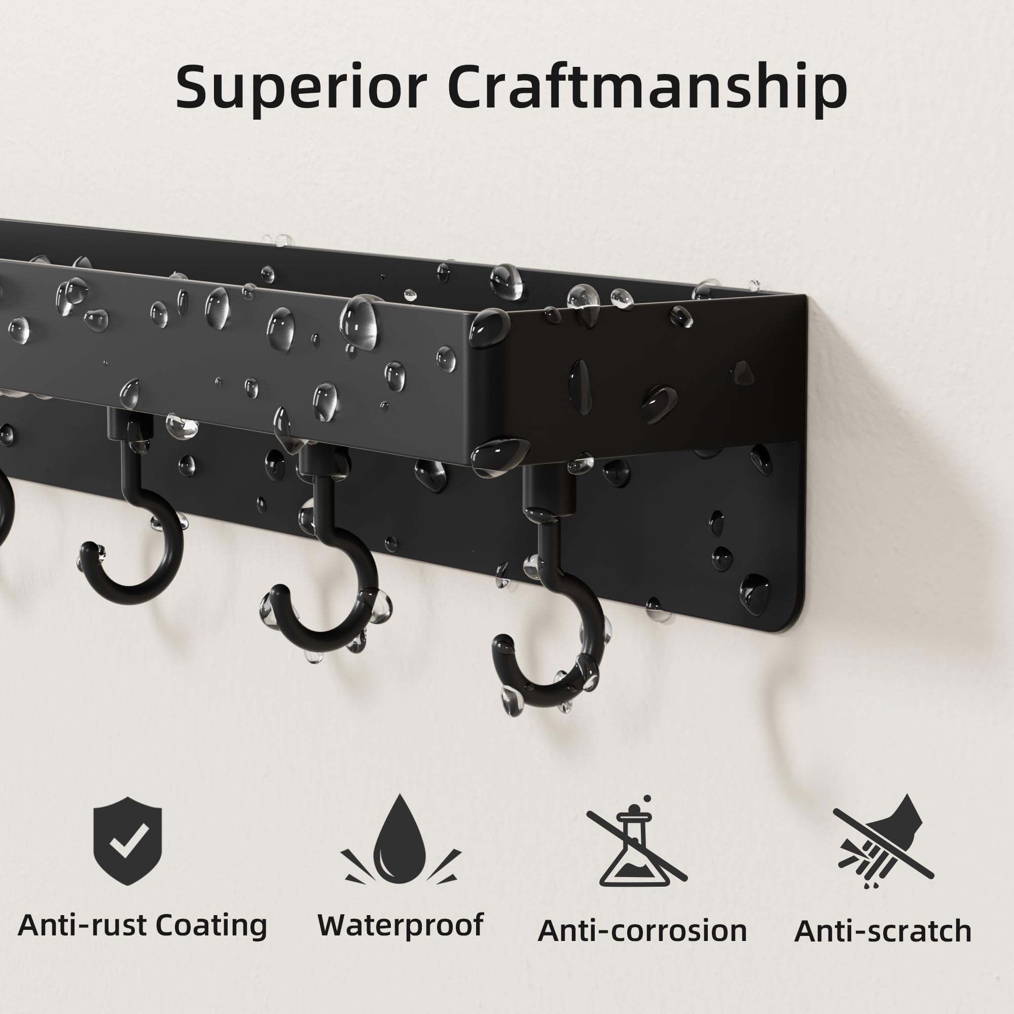 niffgaff Self-Adhesive Key Holder Wall Mount, Stainless Steel Key Hooks and Mail Holder