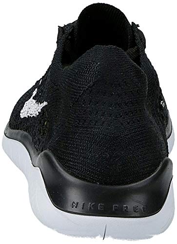 Nike Women's Free RN Flyknit 2018 Running, Black/White (Black Upper), 7.5