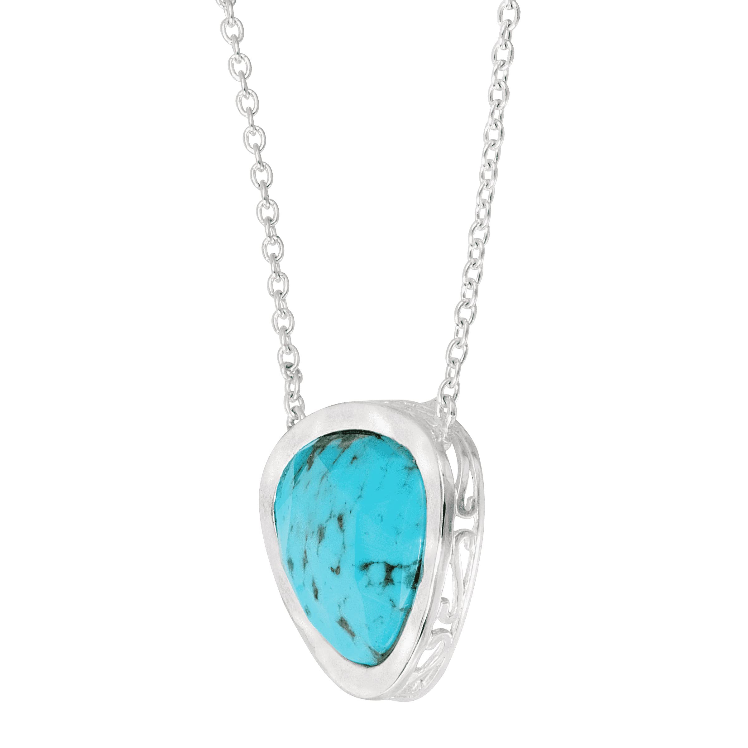 Silpada 'Wild World' Compressed Turquoise Necklace in Sterling Silver, 18" + 2"