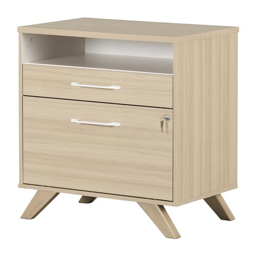 South Shore Helsy 2-Drawer File Cabinet, Lateral, Soft Elm and White