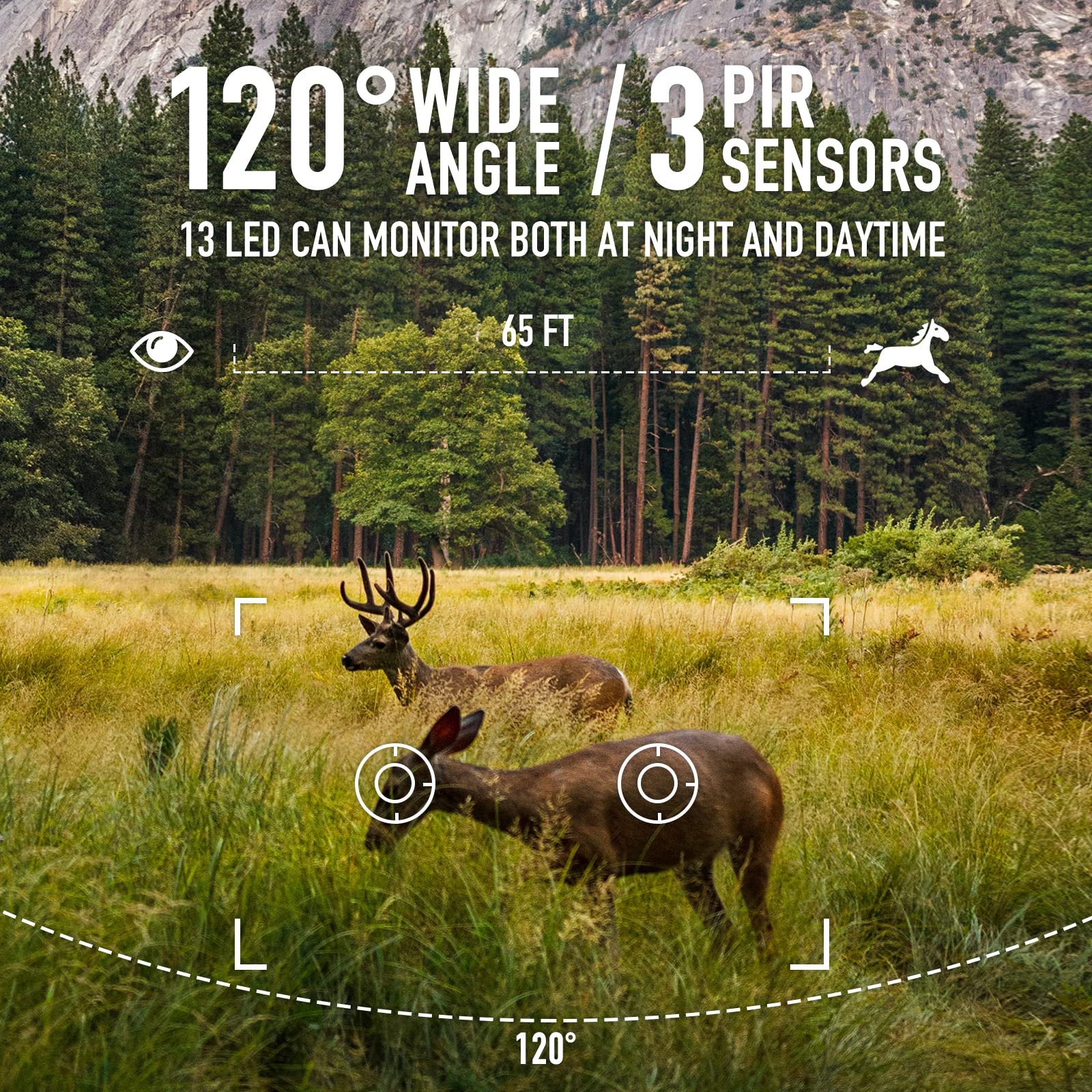Trail Camera 1080P 24MP IP66 Waterproof with Night Vision Clear 100ft Motion Activated 0.1s Trigger Time Continuous Shooting LCD with Glow Hunting Gear Trail Game Camera