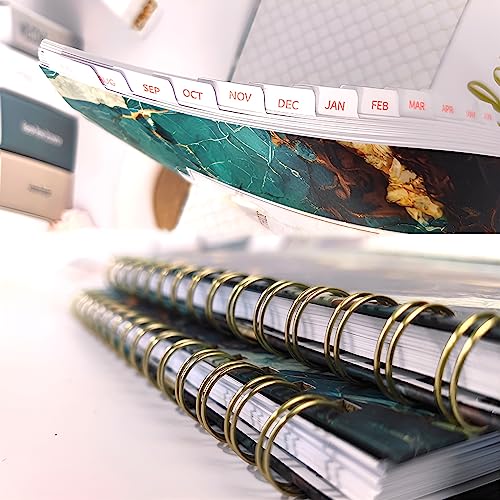 Planner 2023-2024 - Weekly and Monthly Planner, July 2023 - June 2024, 8.5" x 6.1" A5 Planner with Monthly Tabs, Twin-Wire Binding, White Flowers