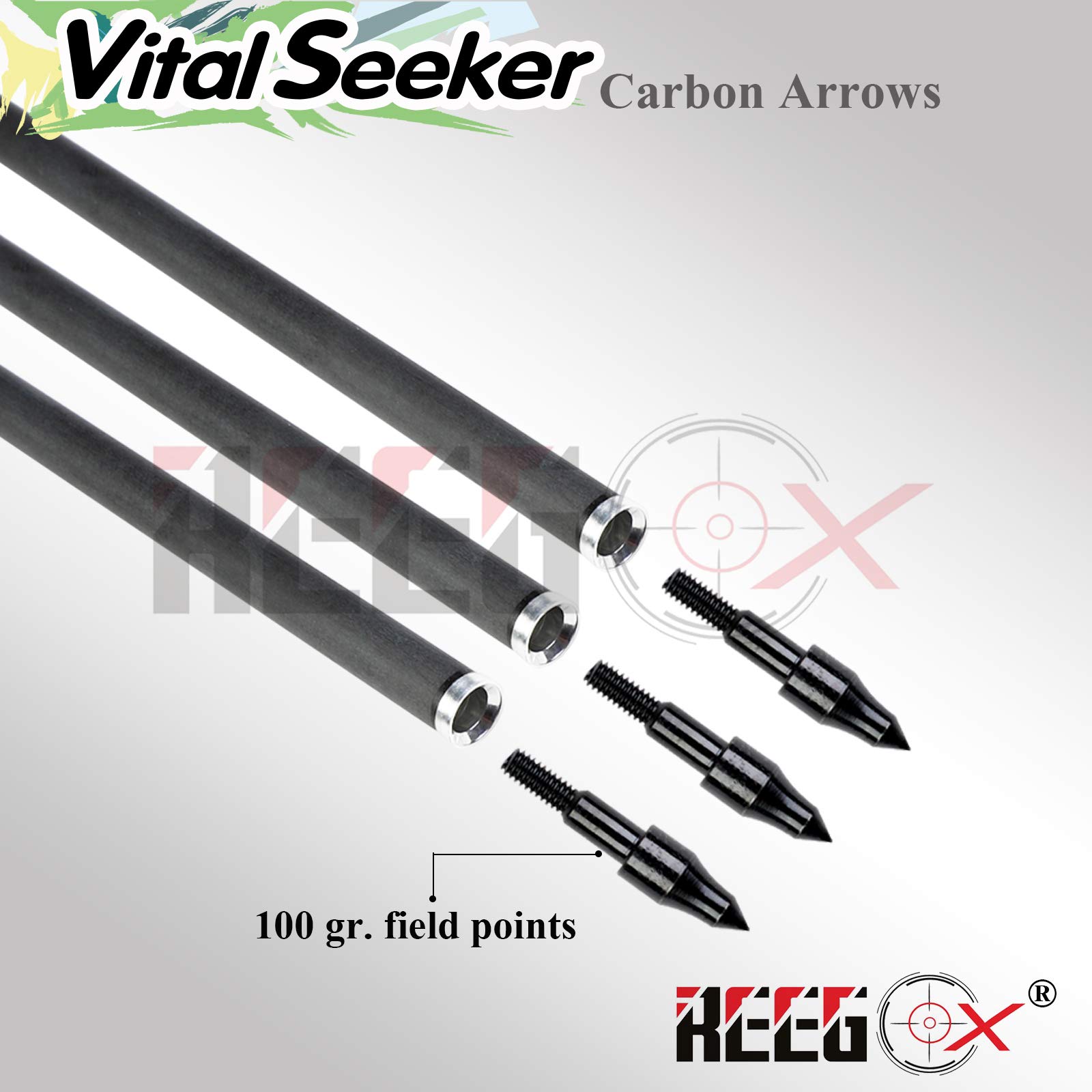REEGOX Arrows Archery Hunting Practice Arrows for Compound and Recurve Bow-30 inch Target Arrows for Youth & Adults with Removable Tips(Pack of 12)