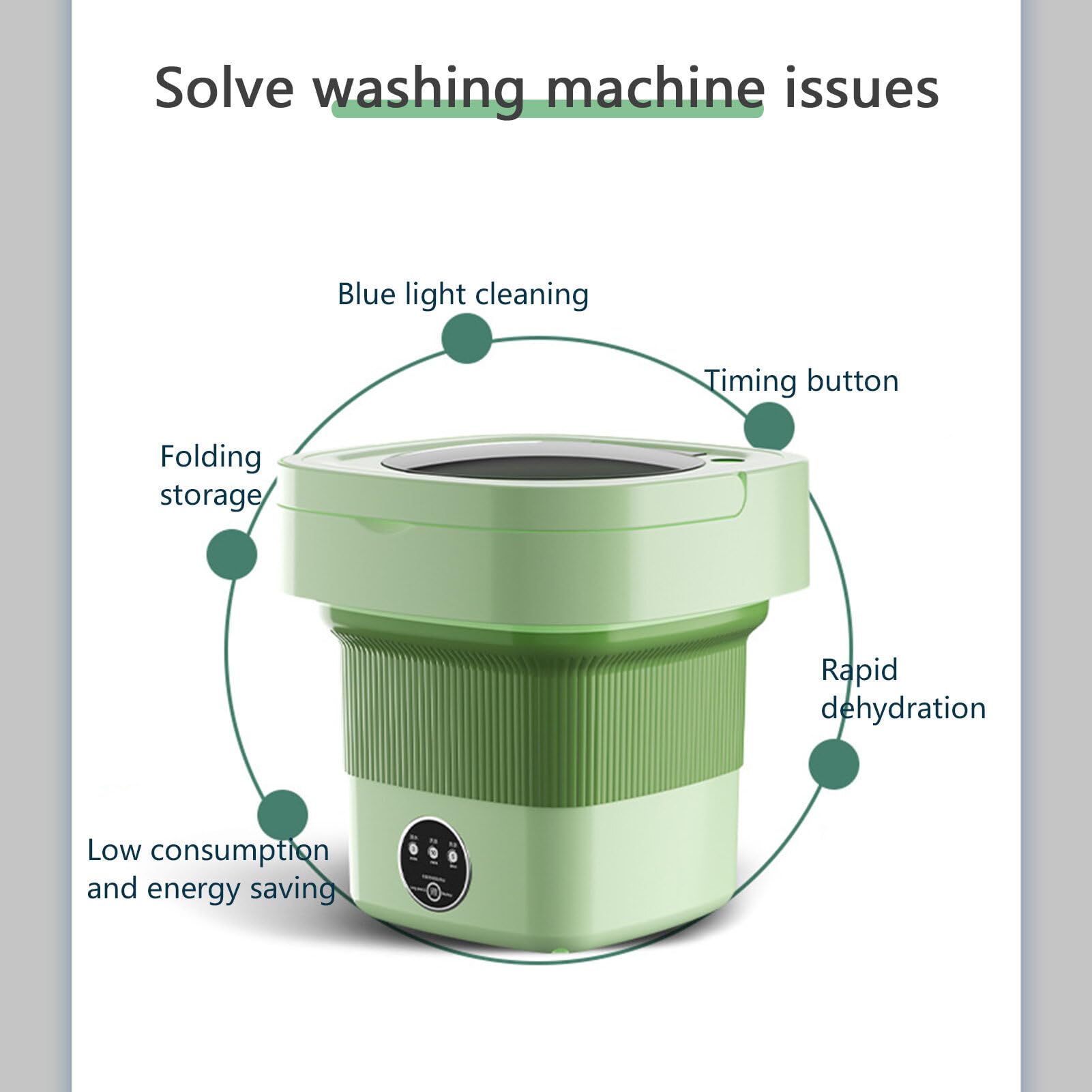 Portable Washing Machine, Foldable Mini Washing Machine and Spin Dryer Large Capacity Mini Washer Small Foldable Bucket Washer Suitable for Apartment Dorm,Travelling,Best Gift Choice -PURPLE