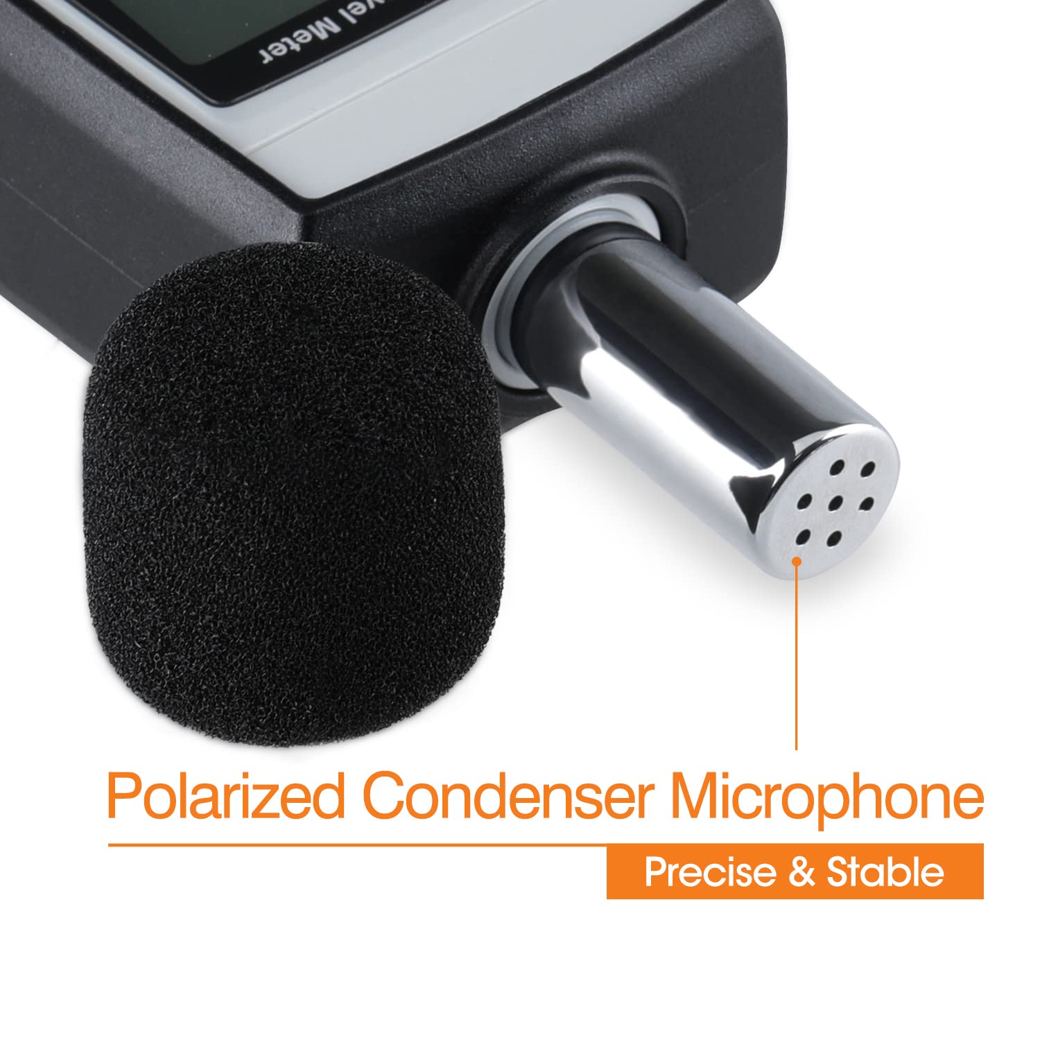 XinJiaYi Decibel Meter, Portable SPL Meter (Sound Pressure Level Meter), Digital Noise Meter, Range 30-130 dB(A) db Meter, Noise Volume Sound Monitoring Tester (Battery Included) Gray