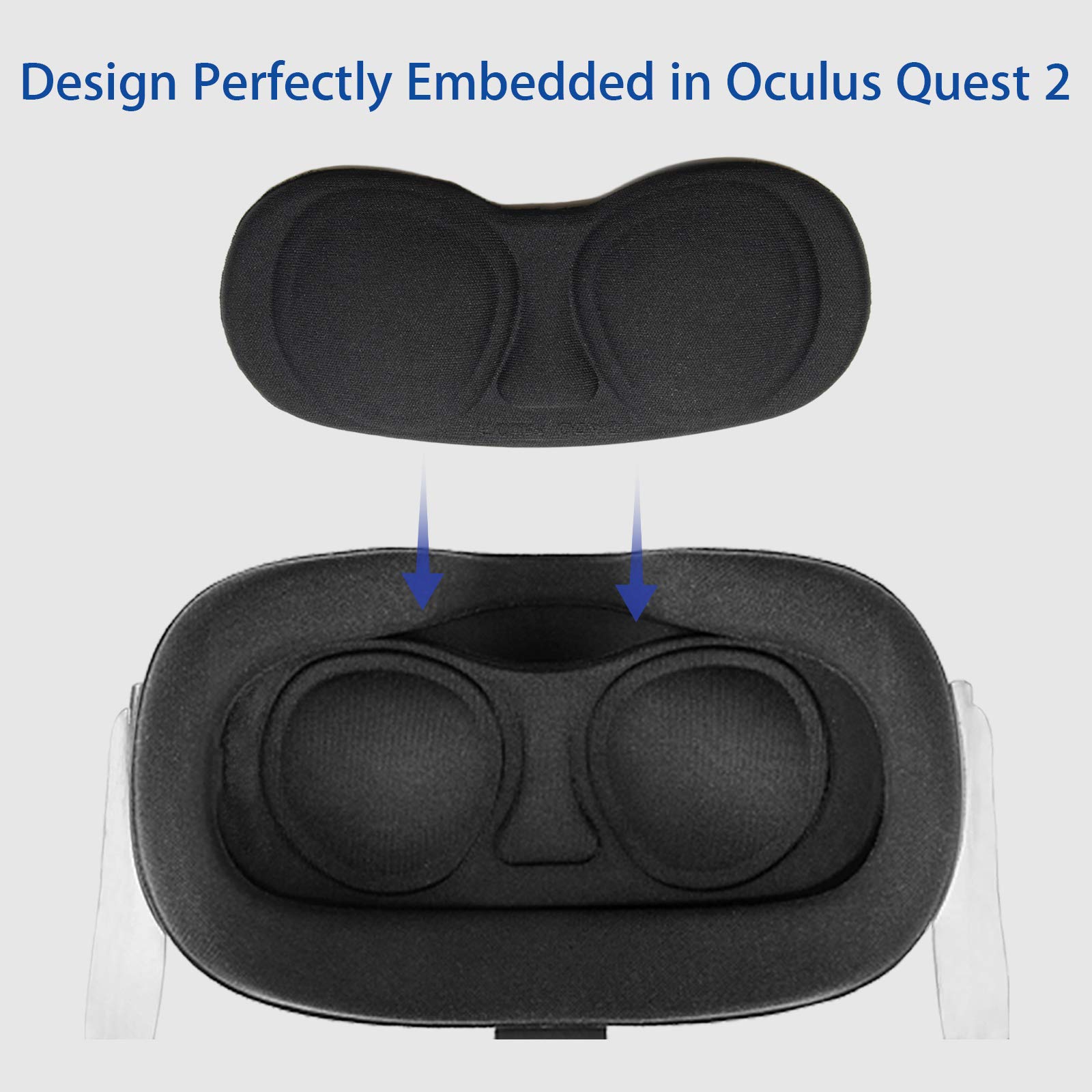 NexiGo VR PU Leather Face Fit Pack & Lens Cover Set for Quest 2, 360 Degree Stereo Gaming Headphones with Custom-Length Short Cable, Sweat & Dust Proof Professional Accessories