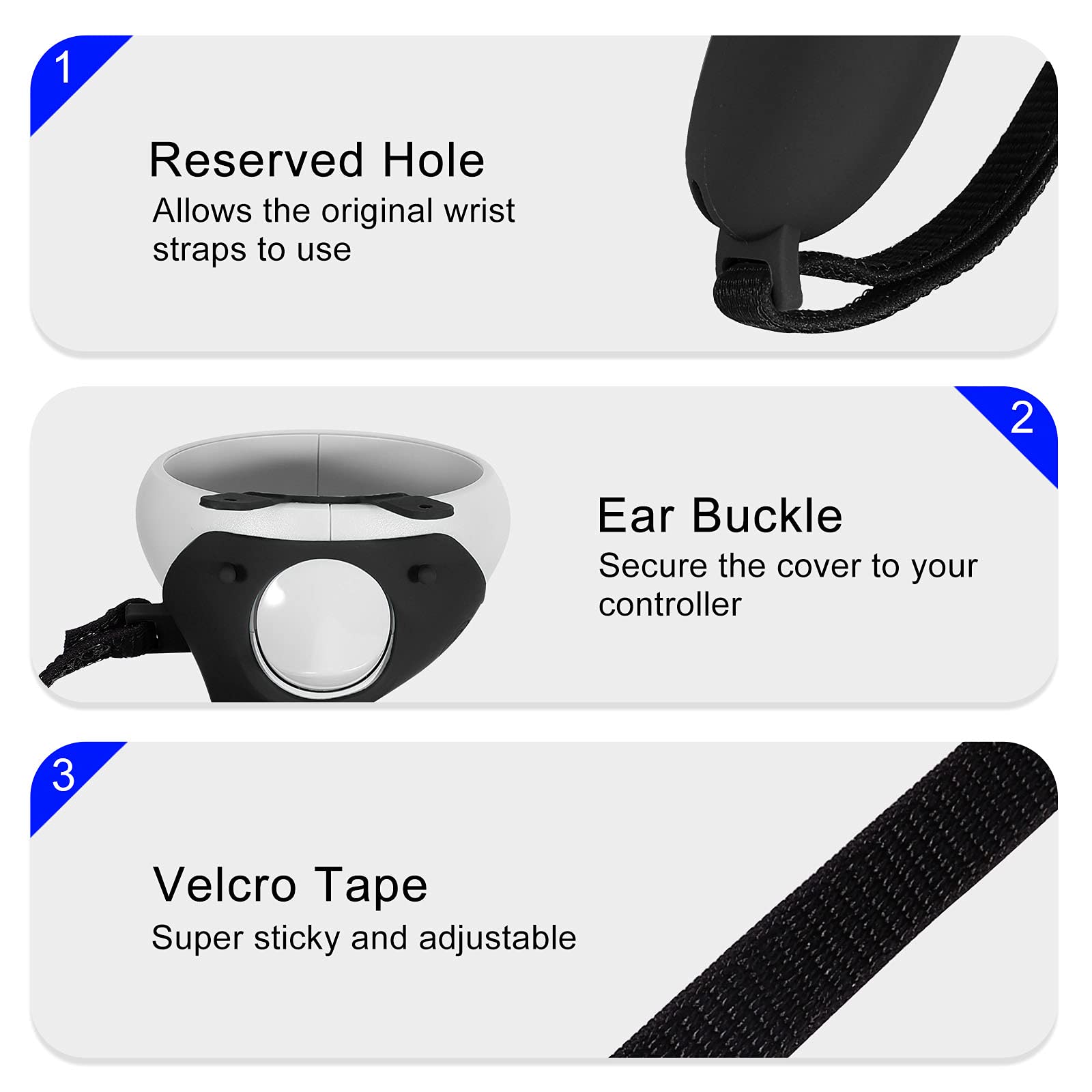 Rumbloo Silicone Controller Grip Cover for Oculus Quest 2, VR Face Protector Cover for Quest 2, VR Shell Front Cover, Headset Accessories Anti-Scratch Anti-Shock