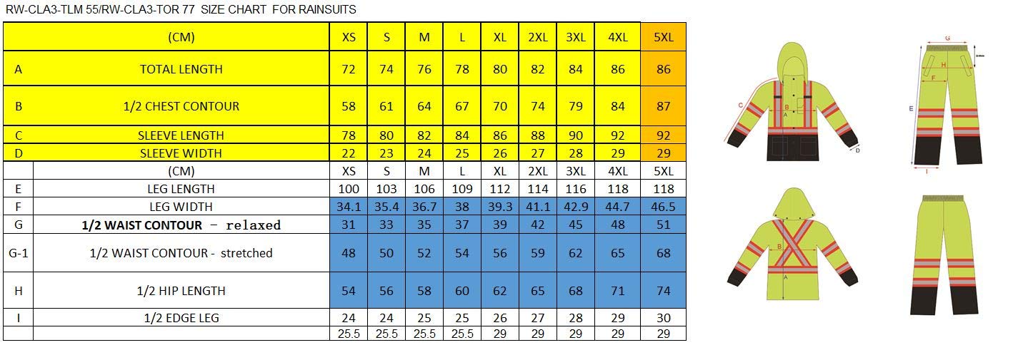 New York Hi-Viz Workwear RK Safety RW-CLA3-TLM55 Class 3 Rain suit, Jacket, Pants High Visibility Reflective Black Bottom with X Pattern(2XL, Lime)