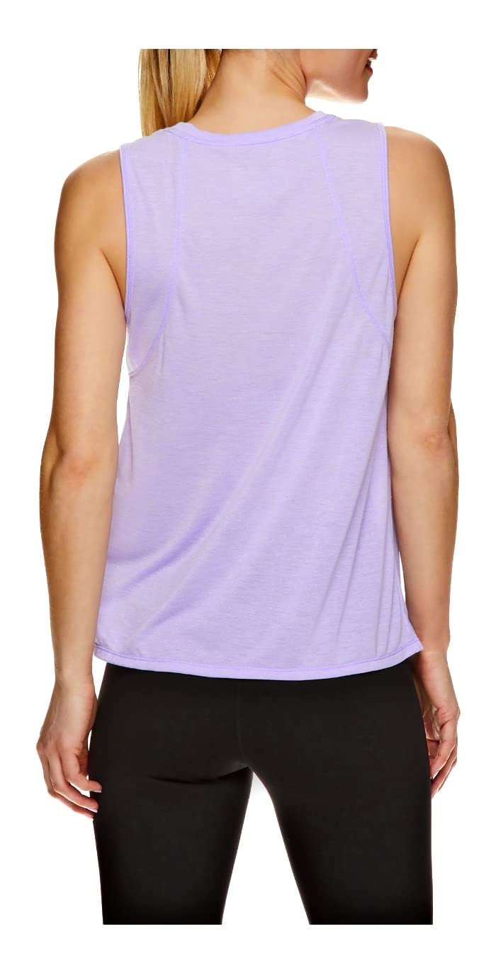 Reebok Womens Muscle, WorkOut, Running, Walking, Yoga Graphic Tank Top (Large, Purple Rose Heather)