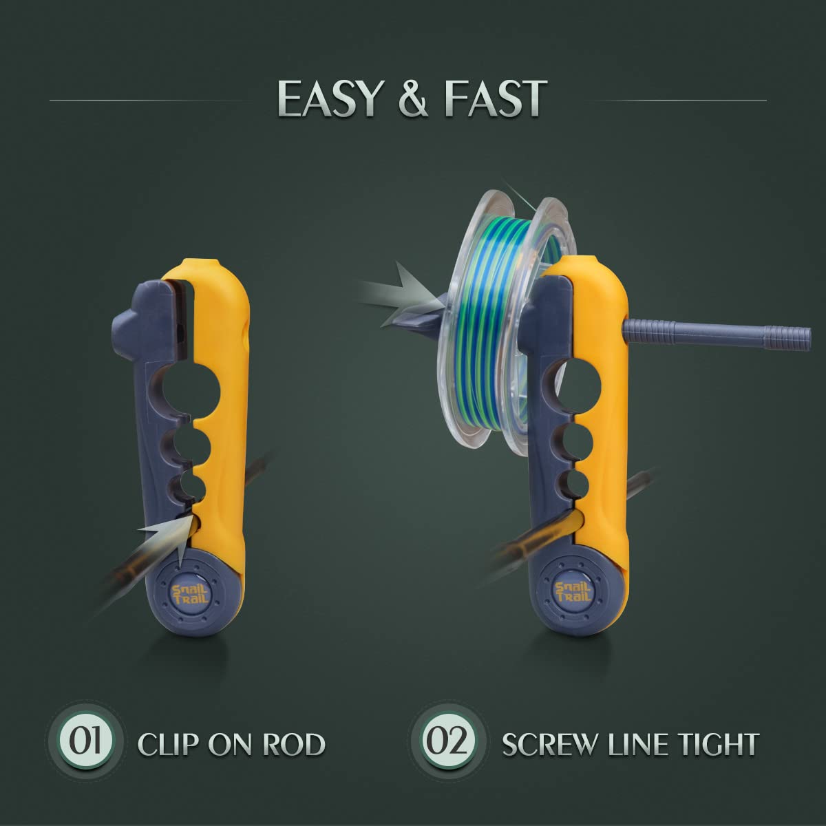 SNAIL TRAIL 3-in-1 Fishing Combo Kit, Electric Line Stripper & Hook Sharpener with Portable Spooler. Automatic Fish Wire Remover, Spinning & Baitcaster Reel Winder, Rod Spooling Machine, Gifts for Men