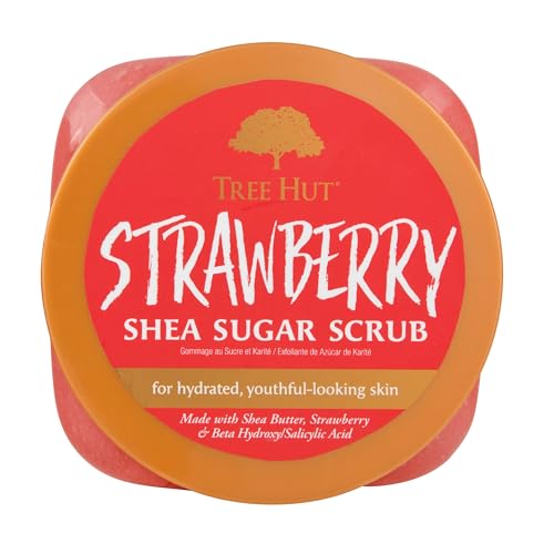 Tree Hut Strawberry Shea Sugar Scrub, 18 oz, Ultra Hydrating and Exfoliating Scrub for Nourishing Essential Body Care