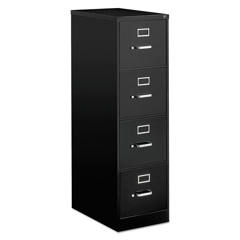 OIF VF1552BL Four-Drawer Economy Vertical File Cabinet, Letter, 15w x 25d x 52h, Black
