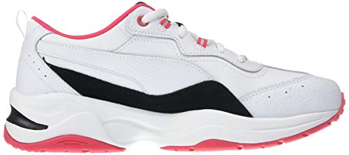 Puma Women's Cilia Sneaker, White Black-red Rose Silver, 7.5 M US
