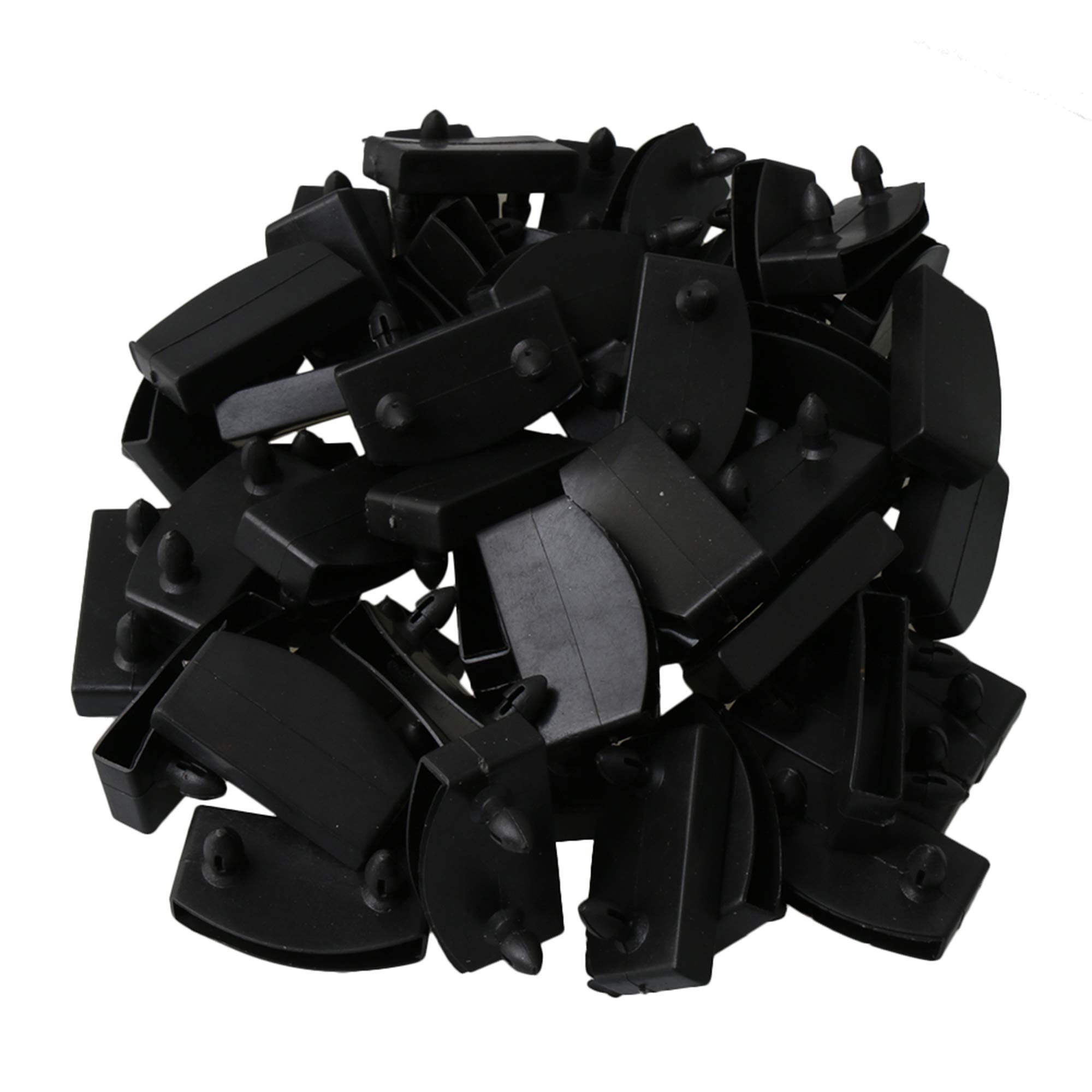 RDEXP 50Pcs Plastic Bed Slat End Caps Holders Replacement for Holding and Securing 5.4x0.9cm Wooden Slats Bed Base Black