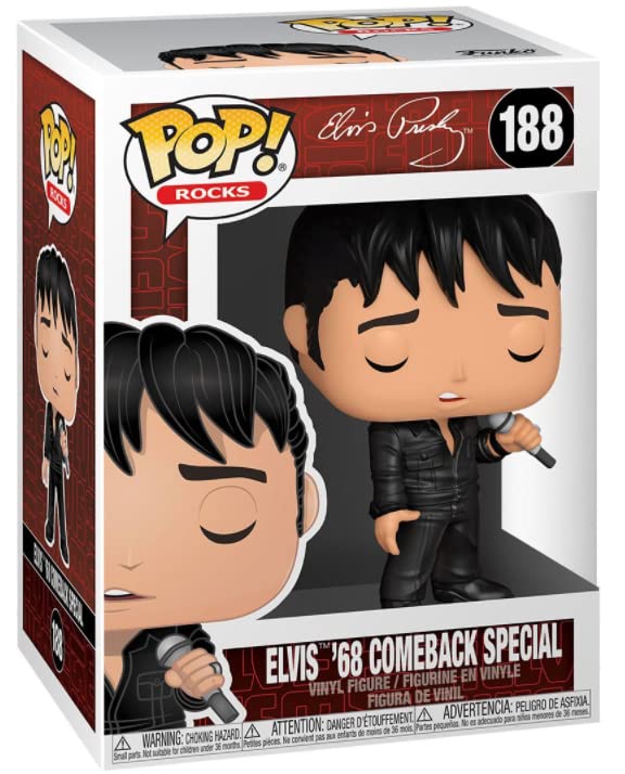 POP Elvis - '68 Comeback Special Funko Pop! Vinyl Figure (Bundled with Compatible Pop Box Protector Case), Multicolored, 3.75 inches