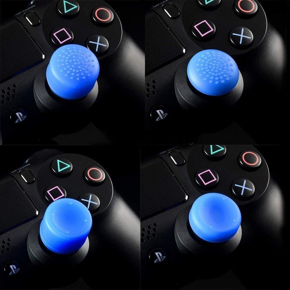 Pack of 8 pcs Analog Controller Gamepad Raised Antislip Thumb Stick Grips Thumbsticks Joystick Cap Cover for PS5, PS4, PS3, Switch Pro, Xbox one, Xbox 360, Wii U, PS2 Controller (Blue)