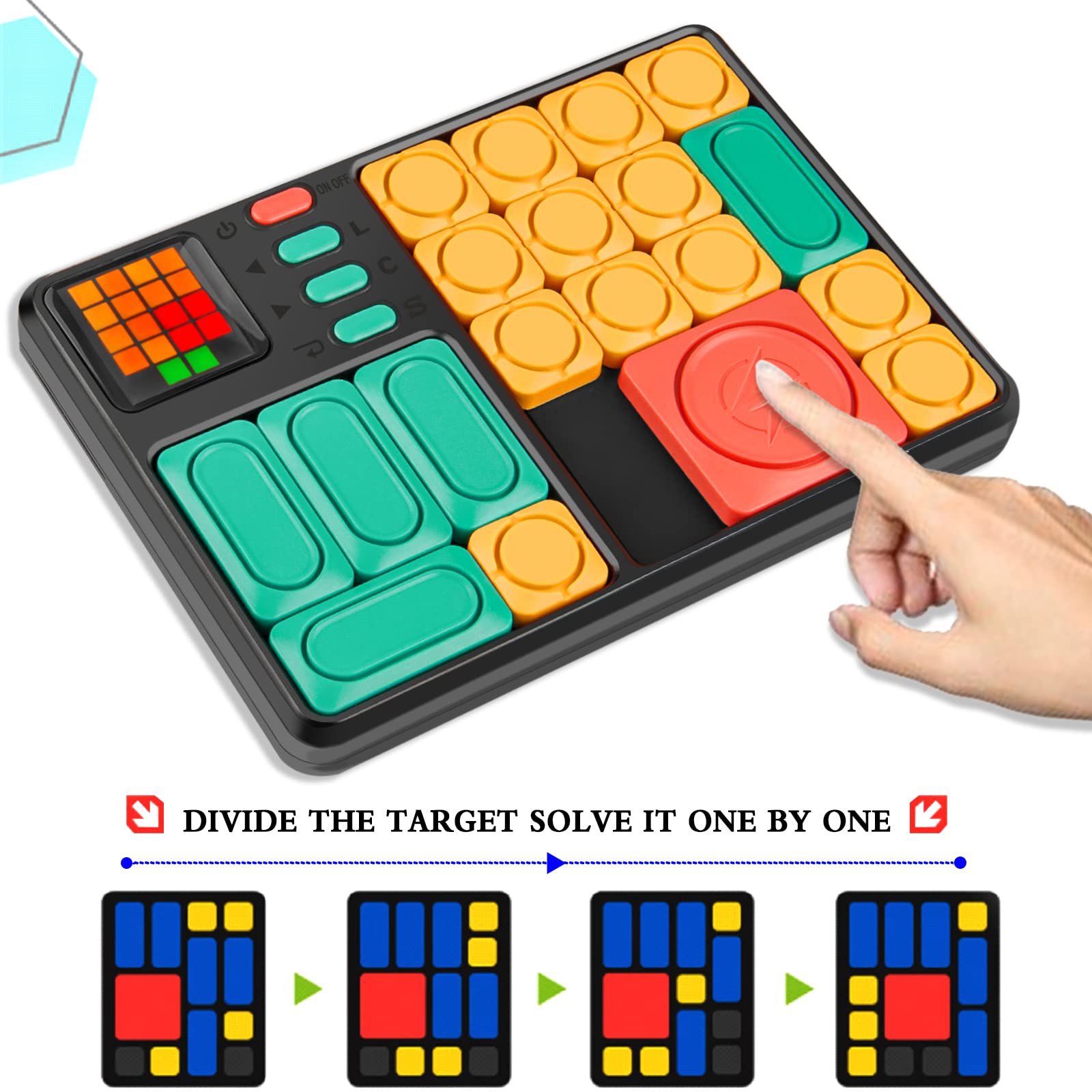 Super Slide Brain Games, Update 500+ Levelled UP Challenges Brain Teaser Puzzles, Interactive Fidget Toys Handheld Games Console, Electronic Learning & Education Travel STEM Toys for All Ages