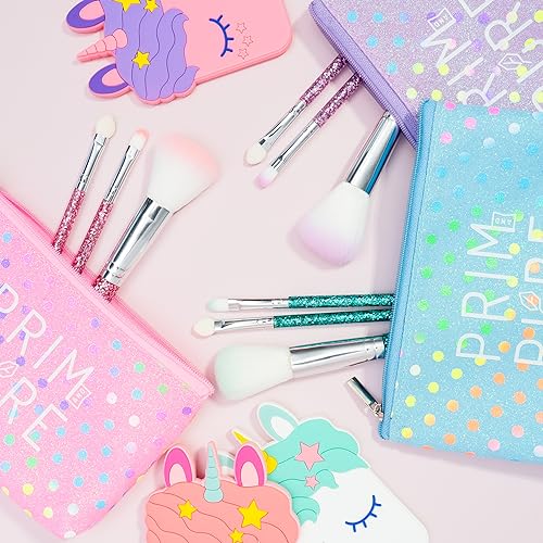 Prim and Pure Mineral Gift Set with Unicorn Mirror| Perfect for Play Dates & Birthday Parties | Kids Eyeshadow Makeup β Mineral Blush | Organic & Natural Makeup Kit for Kids| Made in USA (Pink)