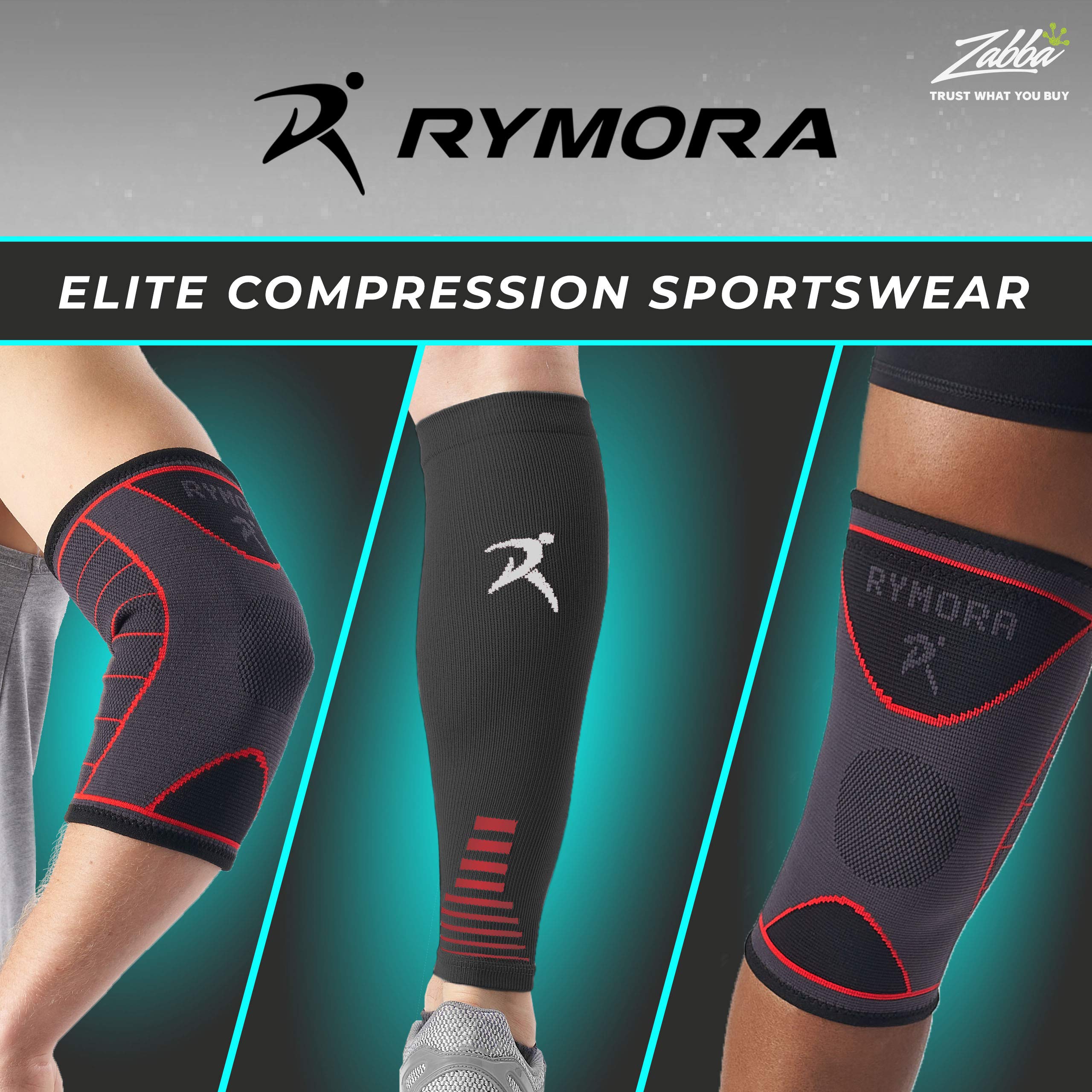 Rymora Compression Socks for Women and Men, Knee High Shin Splint Support Circulation Sock for Sports, Running, Cycling, Work, Pregnancy, Flight Travel - a Pair (Black, Large)