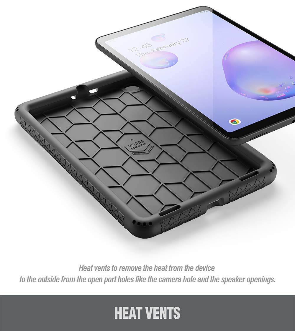 Poetic TurtleSkin Series Designed for Samsung Galaxy Tab A 8.4 2020 Tablet Case, Model SM-T307, Heavy Duty Shockproof Kids Friendly Silicone Case Cover, Black