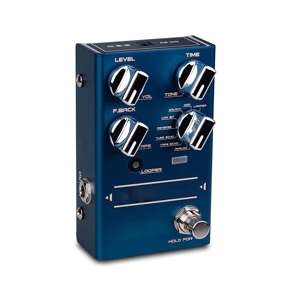 ZYZMH Delay and Looper Multi Effect Pedal 8 Digital Delay Effects Looper 5 Minutes Tap Tempo Function Delay Guitar Pedal