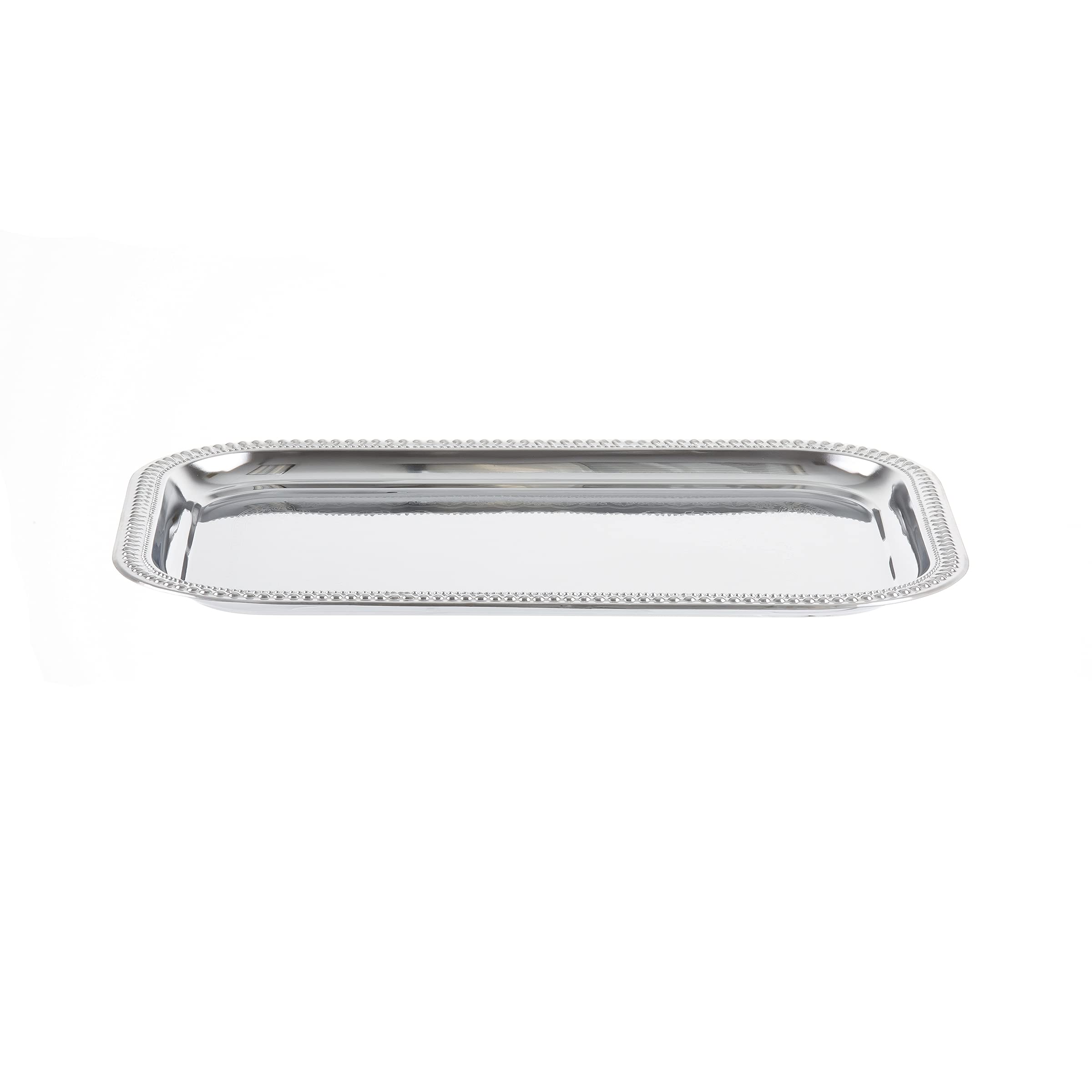Tablecraft 18-1/2" x 12-1/2" Rectangular Chrome Plated Serving Tray
