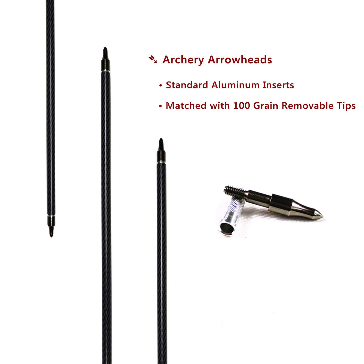 MS JUMPPER Archery Carbon Arrows Hunting Shafts 400 Spine with Plastic Vanes and Field Points for Compound Recurve Bow (Pack of 6) (28 Inch Arrows)