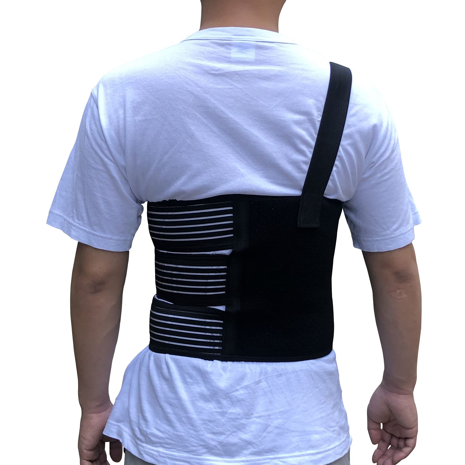Rib Belt Chest Binder for Broken Injury Ribs, Elastic Rib Brace Compression Support to Reduce Rib Cage Pain, Fractured, Dislocated and Post-Surgery Ribs (L (33" to 43"))