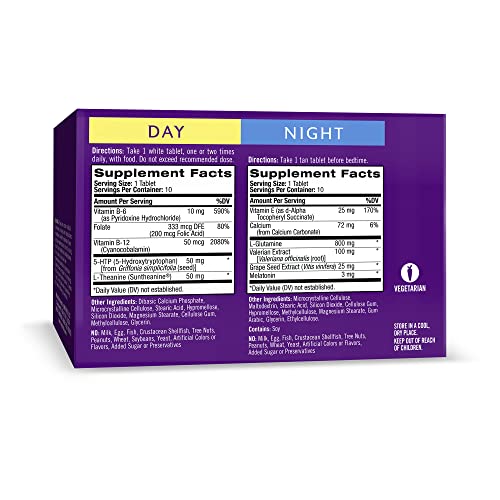 Natrol Stress and Anxiety Day and Night Tablets, 20 Count