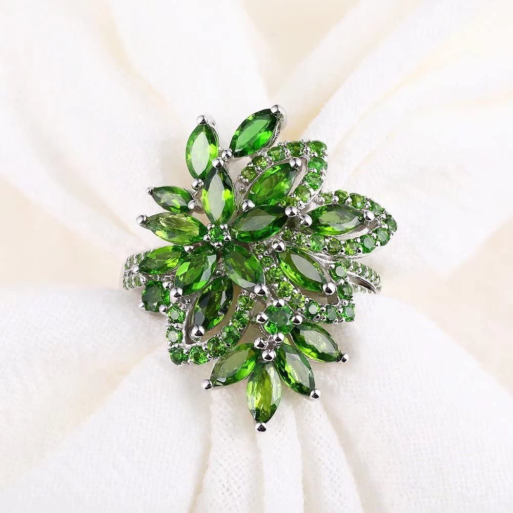supermodel Natural Chrome Diopside Gemstone Rings 925 Sterling Silver Handmade Gem Ring Mother Gift for Women Size 10