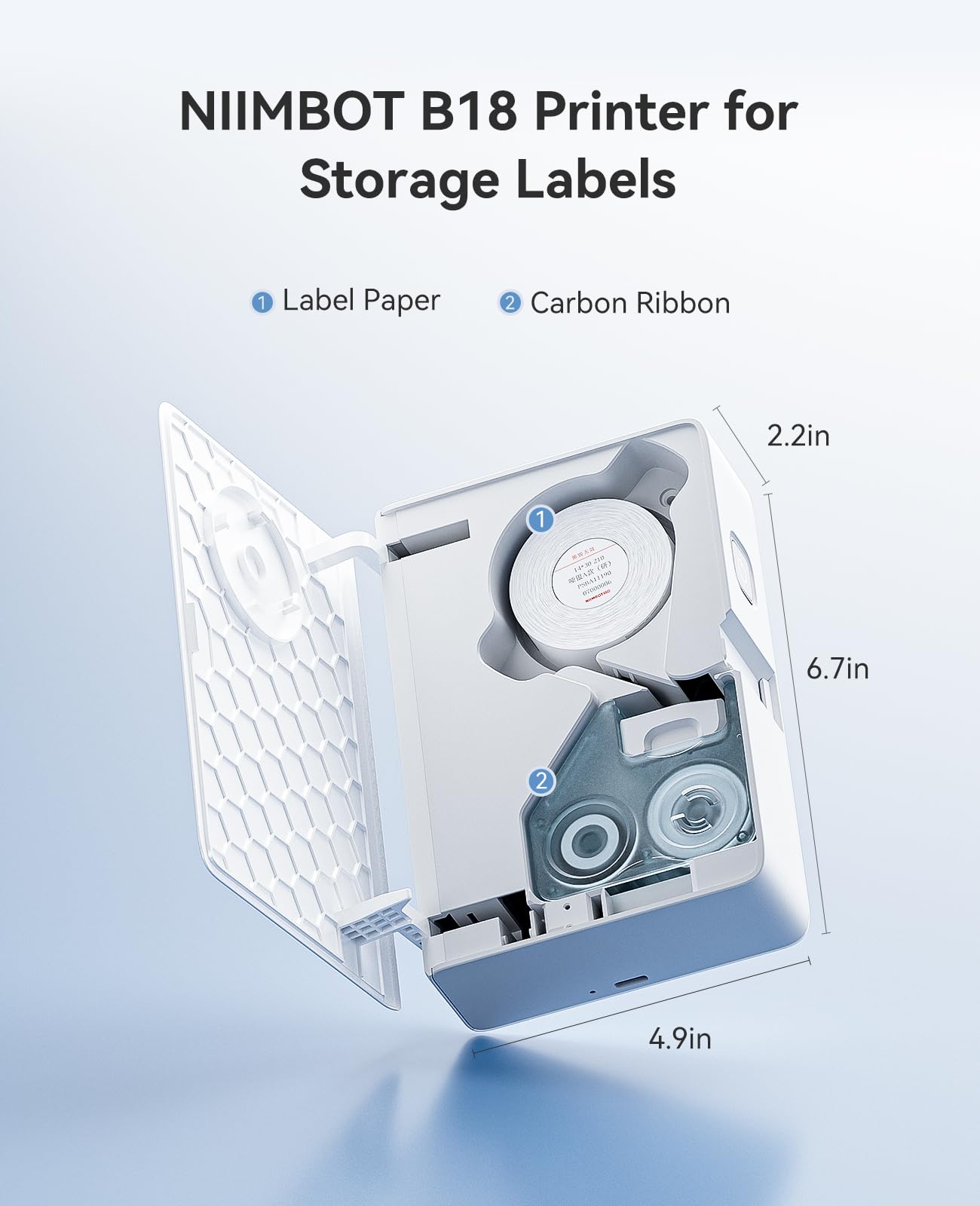 NIIMBOT D110 Label Maker, Smaller and Smarter Label Maker Machine with Tape, Portable Label Printer for Home, Office, Organizing