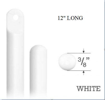 New Blind Wand/Rod - Color White- High Strength (12" White 2 Pack)