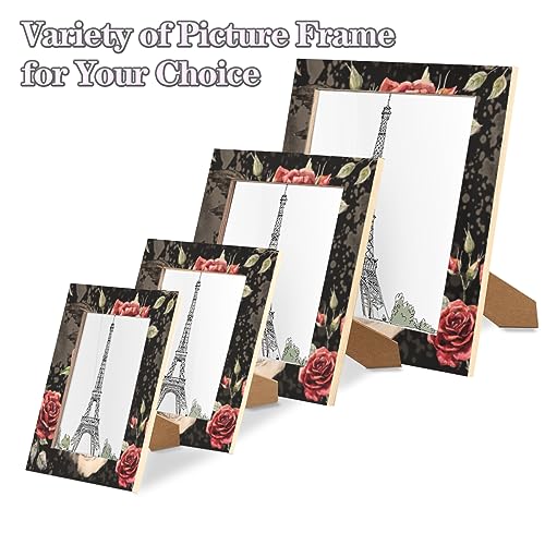 POFATO Skull Red Rose11x14 Picture Frame Wood Photo Frame for Tabletop Display Wall Mount Picture Frame Display 11 x 14 Inch Photo Wall Decor Home Gift Frames