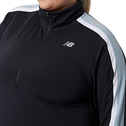 New Balance Women's Accelerate Half Zip, Black , XX-Large