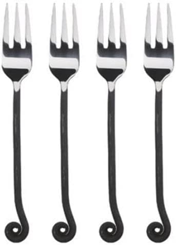 Treble Chef 7 1/2" Salad Fork (Set of Four) Medieval Twisted Dining Hall Eating/Feasting Utensils Set Functional Fork Cutlery For Family Dinner/Hotel/Restaurant Eating Set For Carrying
