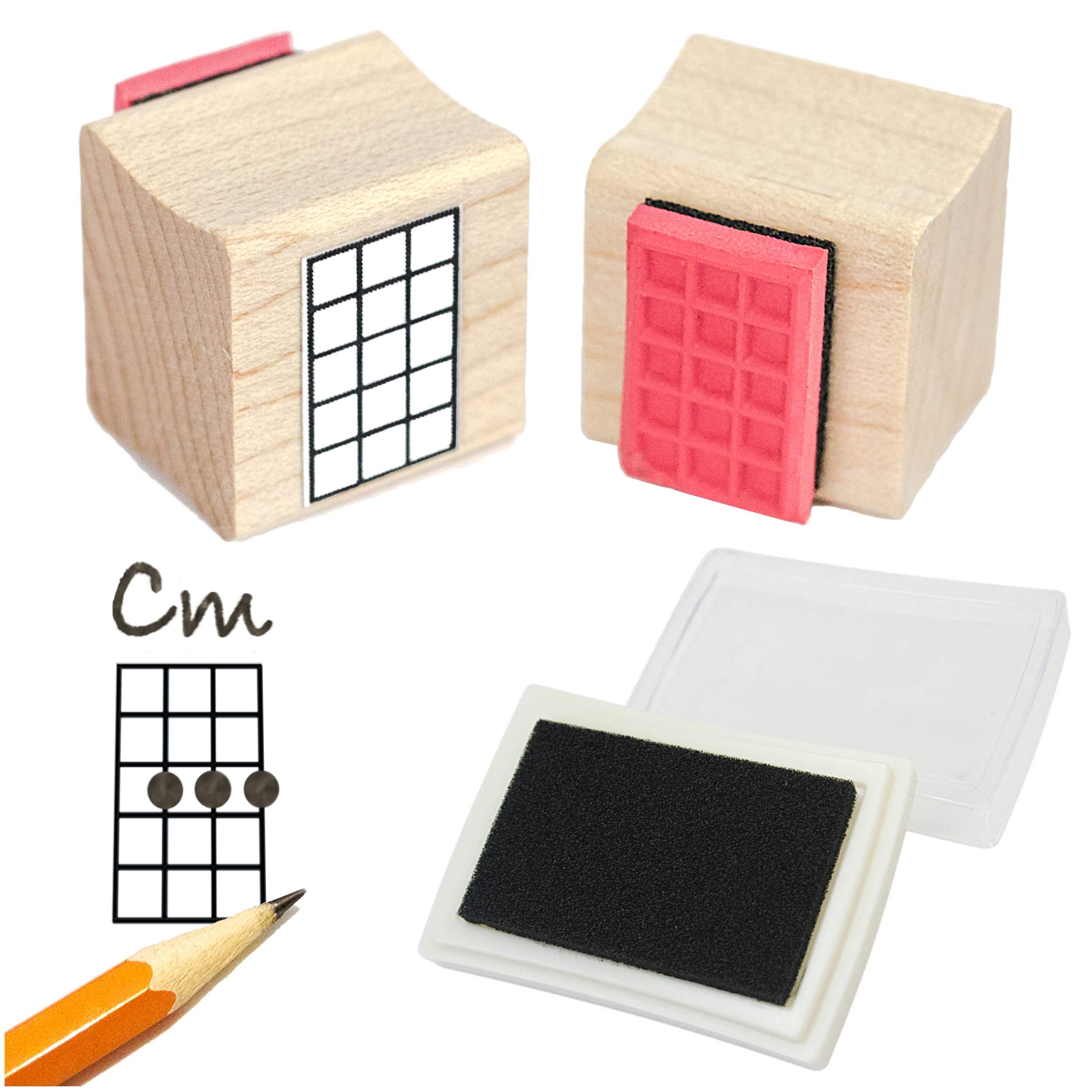 Pad and Bass, Ukulele, and Mandolin Chord, Tablature & Fingering Stamp